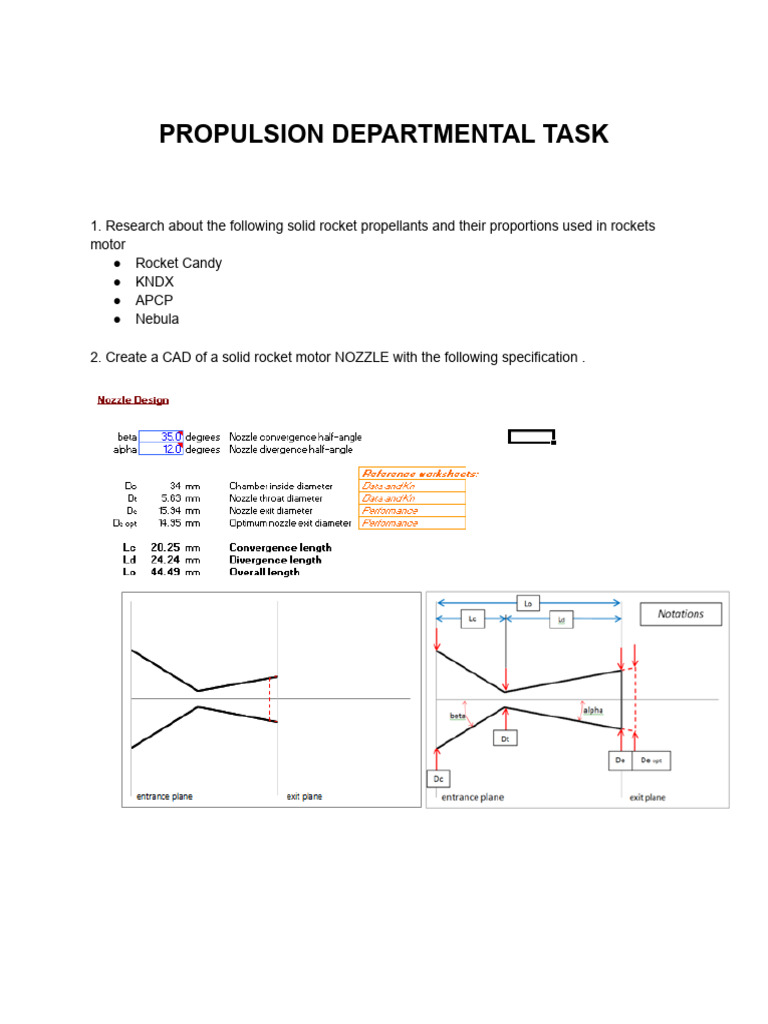 Propulsion Departmental Task | PDF