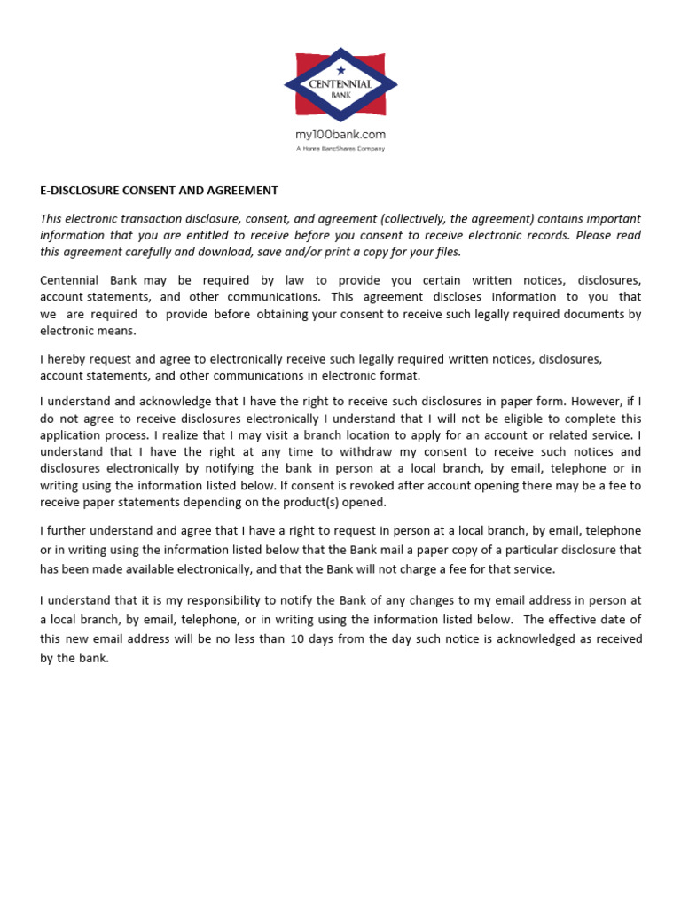 E-Disclosure Consent Agreement Guide | PDF | Consent | Information