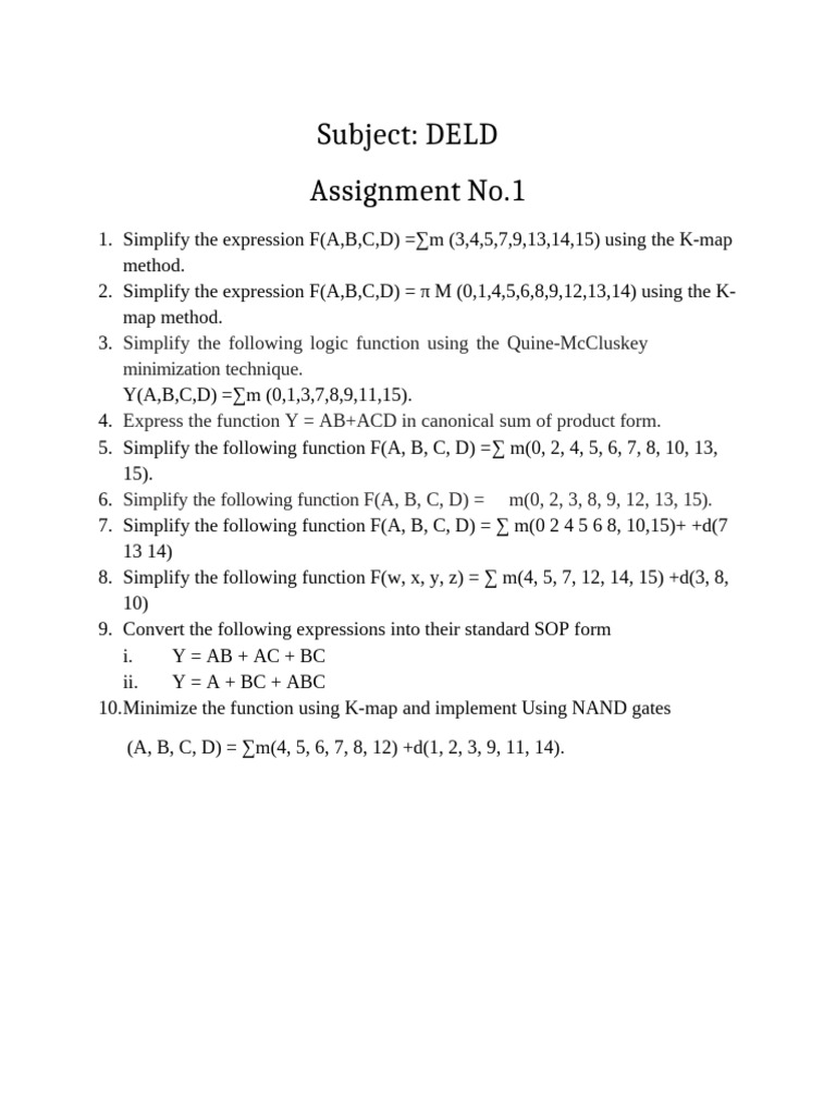Assignment No 1 | PDF