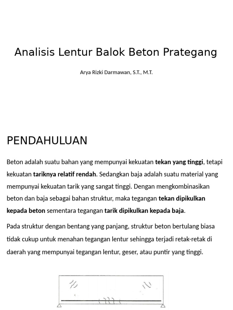 Analisis Lentur Balok Beton Prategang | PDF