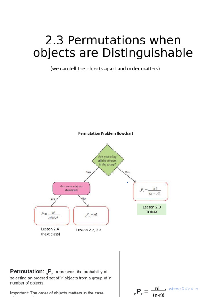 Distinguishable Object Permutations Explained | PDF | Numbers ...