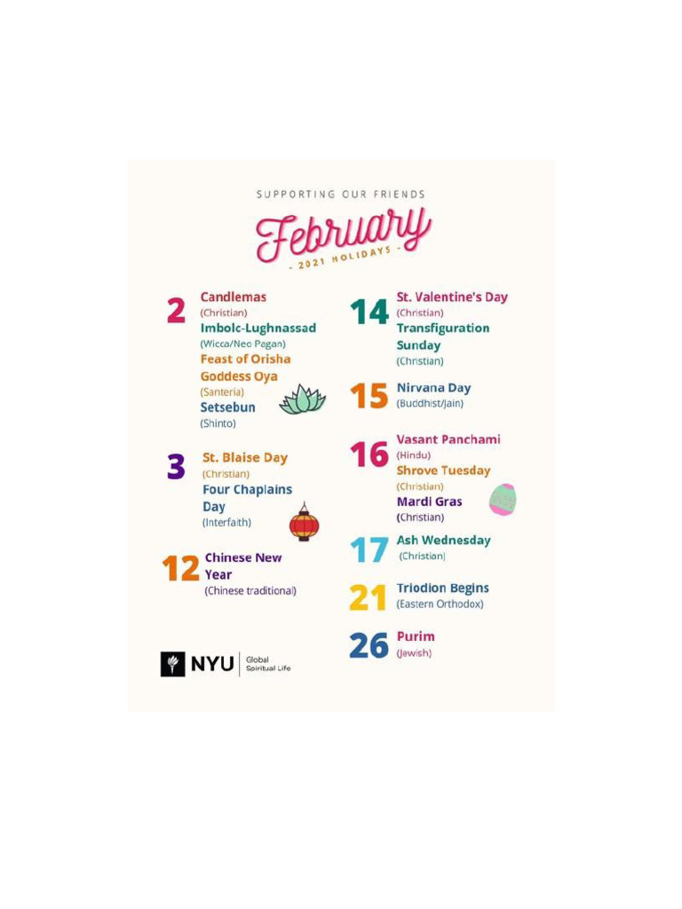 February Holidays | PDF