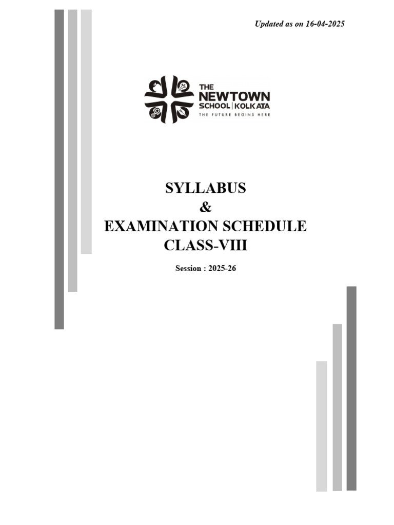 Class 8 Newtown School Syllabus 2025-26 | PDF