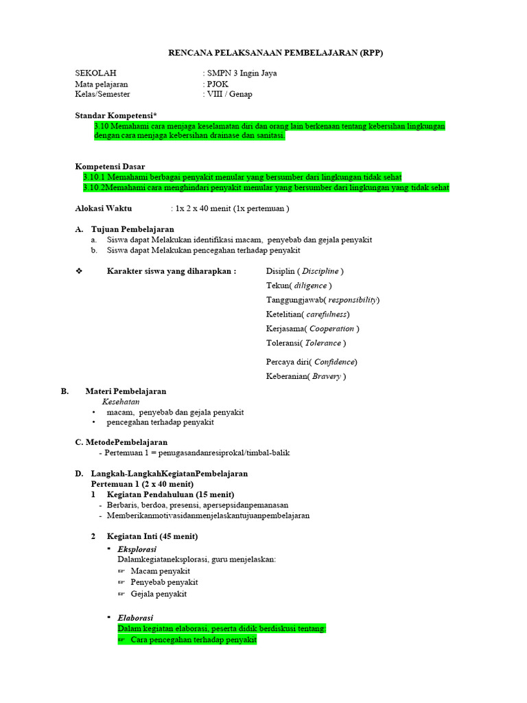 Modul Ajar Pjok Kelas 8 Pjok Drainase | PDF