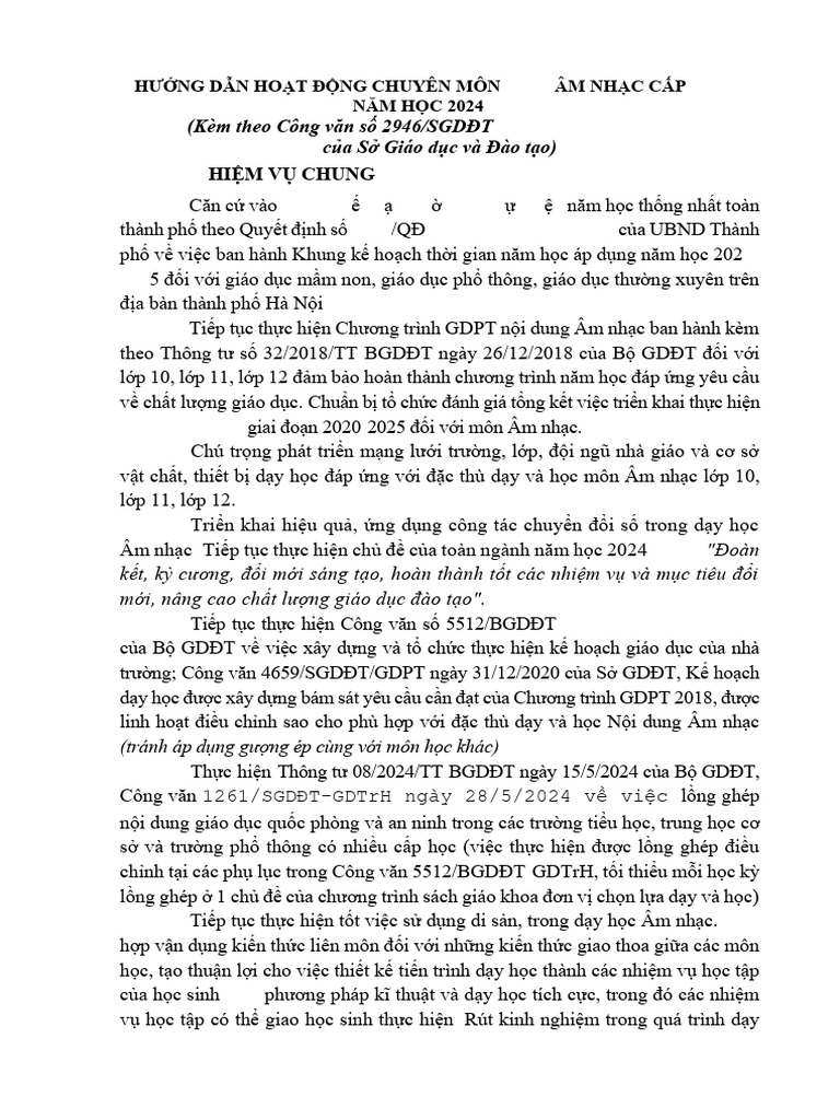 HDCM 2024-2025 Môn Âm NH C | PDF