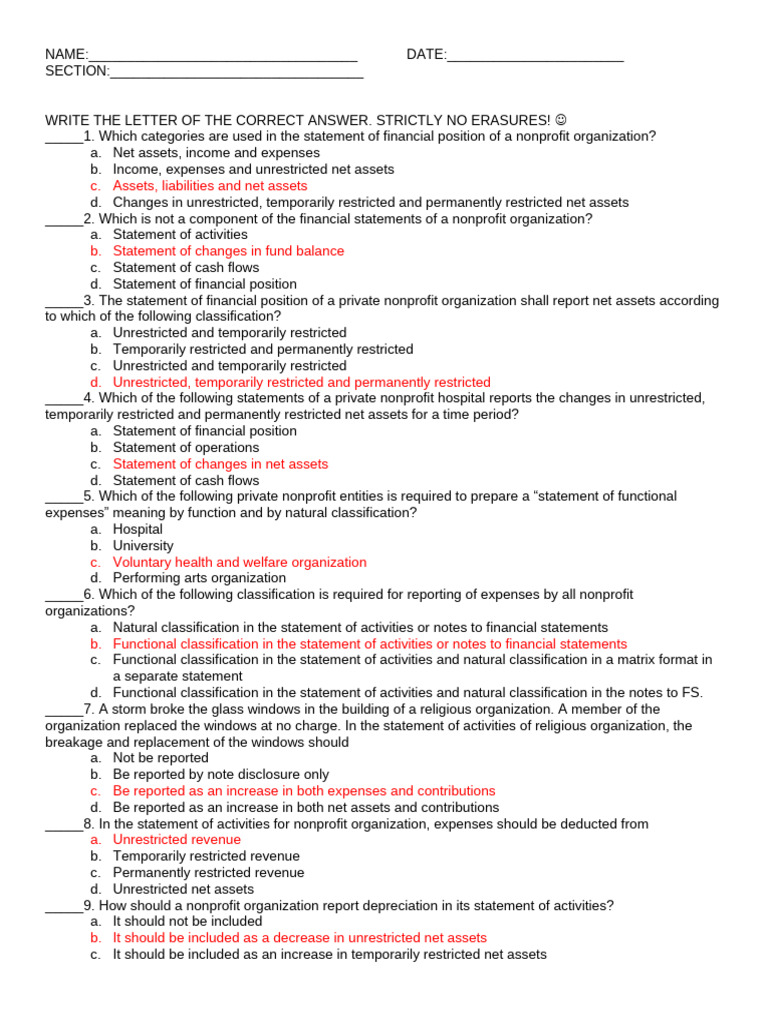 Nonprofit Financial Position Q&A Guide | PDF | Nonprofit Organization ...