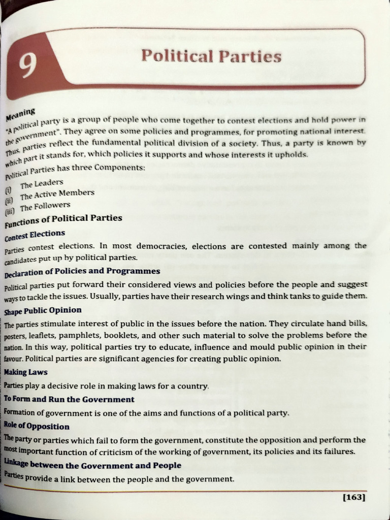 Functions and Types of Political Parties | PDF