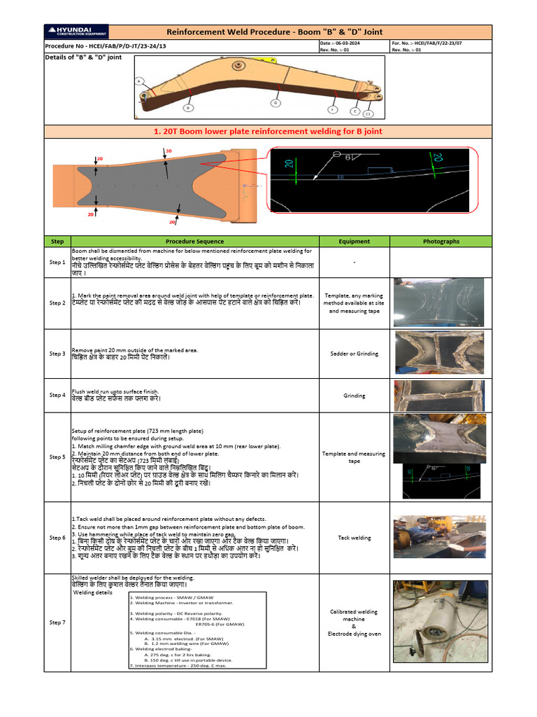 Reinforcement Weld Procedure For Boom B D Joint | PDF