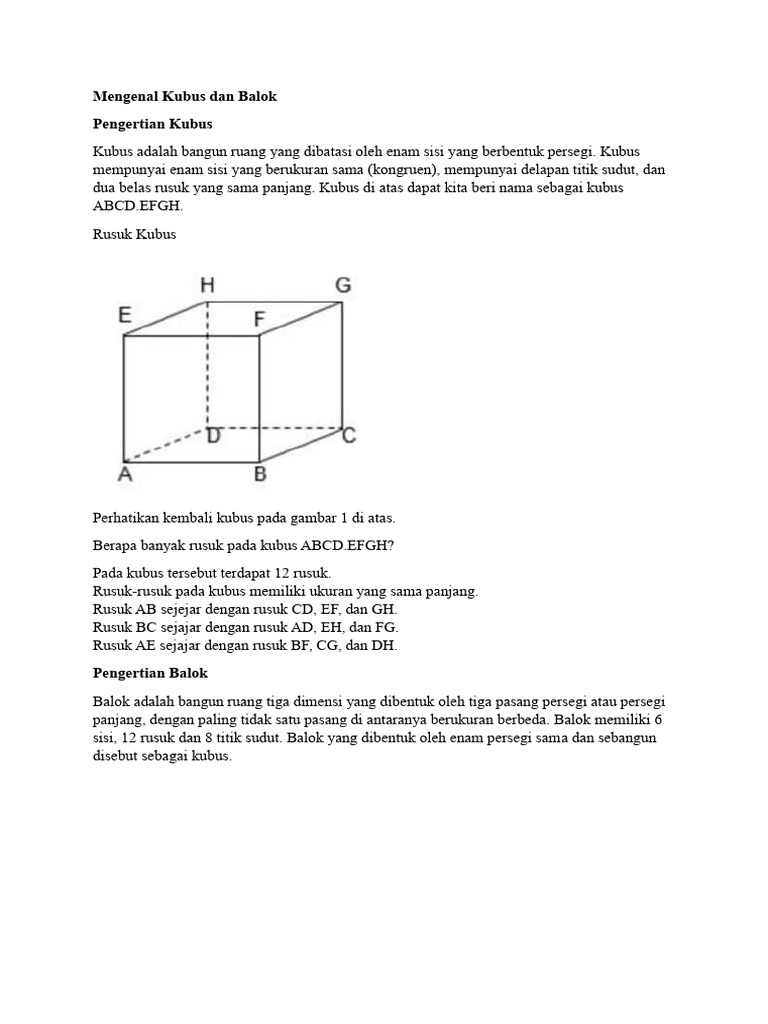 Mengenal Kubus Dan Balok | PDF