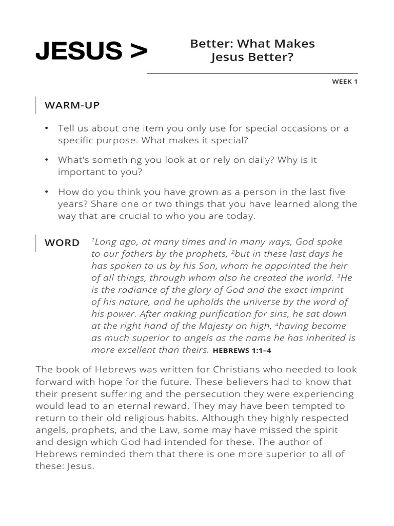 Jesus+ +1+ +better +What+Makes+Jesus+Better +mobile | PDF | God | Jesus