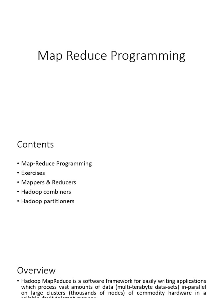 Map Reduce Programming | PDF | Map Reduce | Apache Hadoop