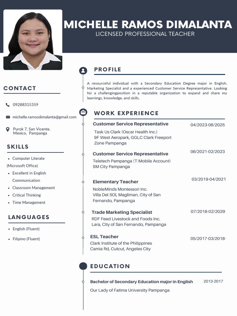 Michelle Dimalanta: Teacher & Marketer | PDF | Learning | Behavior ...
