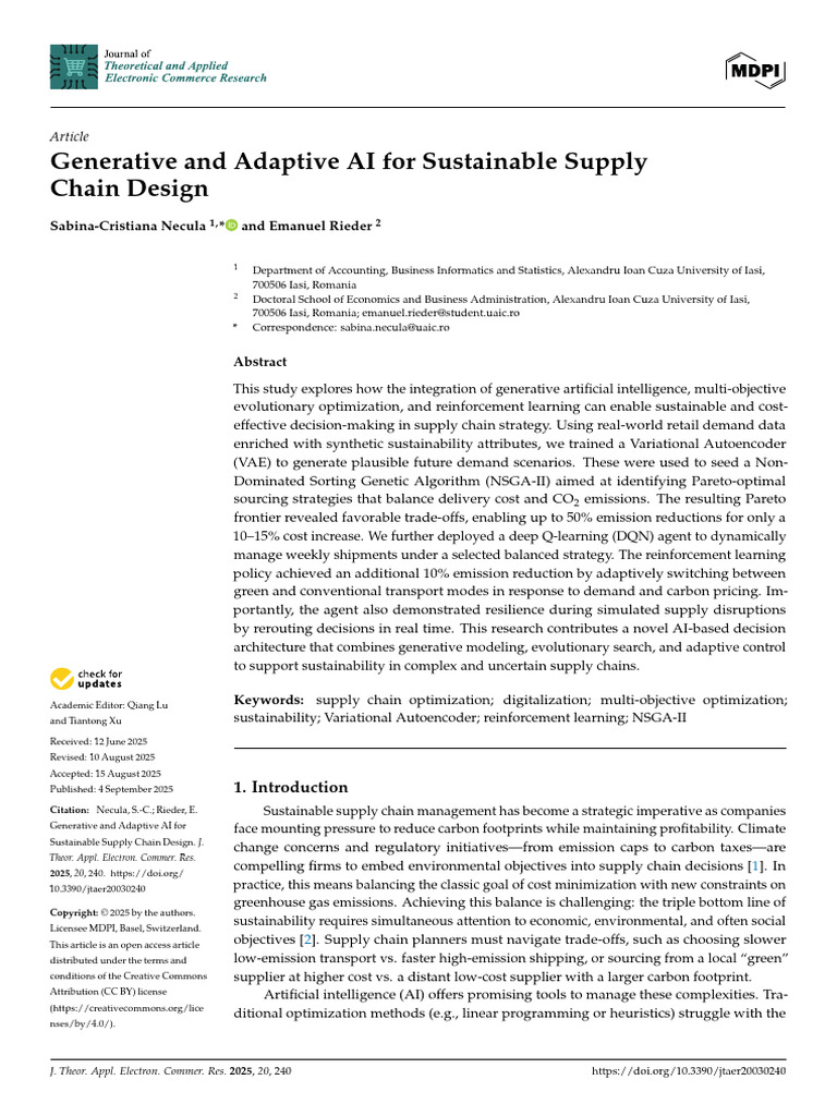 Research paper scm design | PDF | Supply Chain | Artificial Intelligence