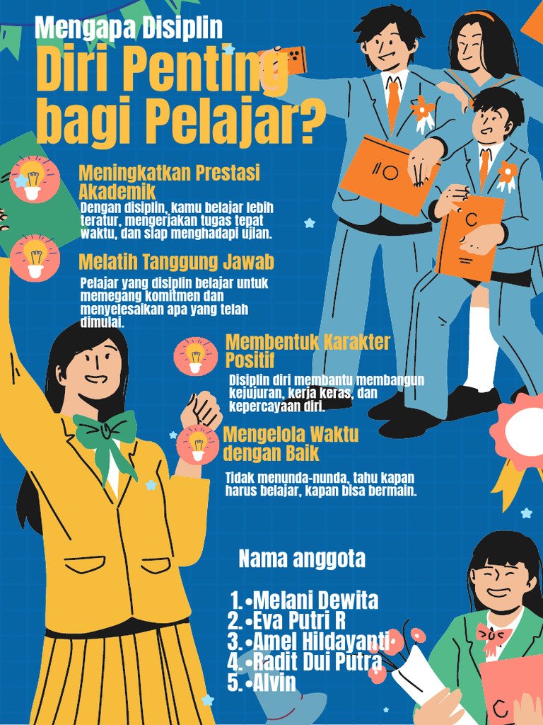 Biru Ilustrasi Mengapa Disiplin Diri Penting Poster - 20250823 - 221438 ...