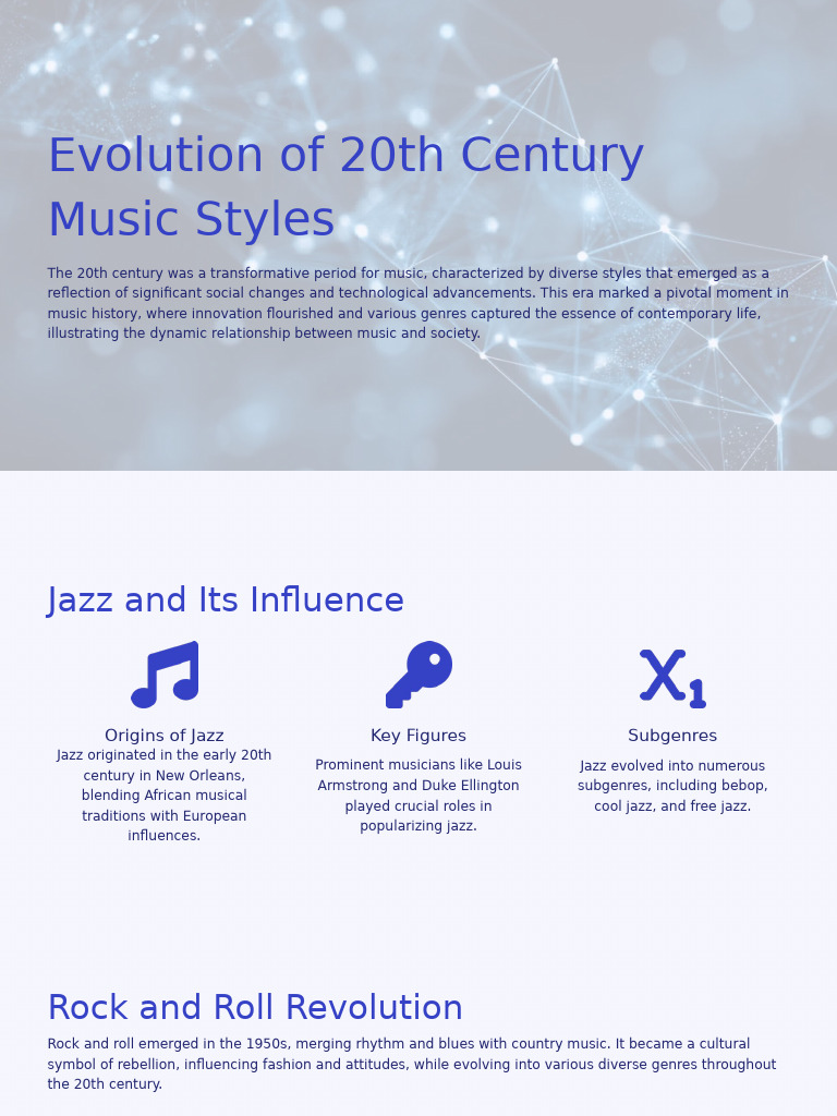 20th Century Music Styles Evolution | PDF | Jazz | Rock Music
