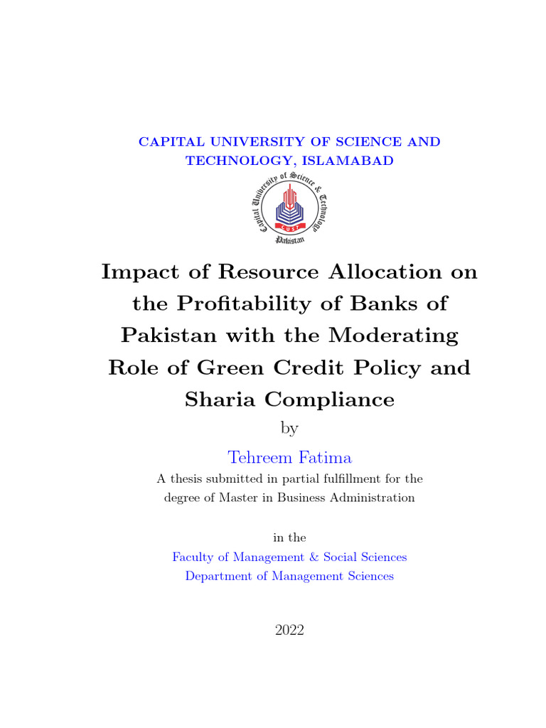 Resource Allocation & Bank Profitability in Pakistan | PDF | Banks ...