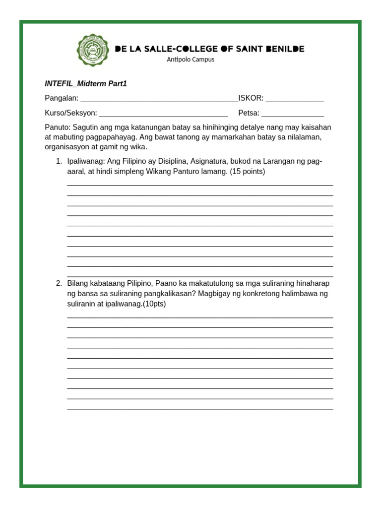 INTEFIL Activity Midterm Part 1 | PDF