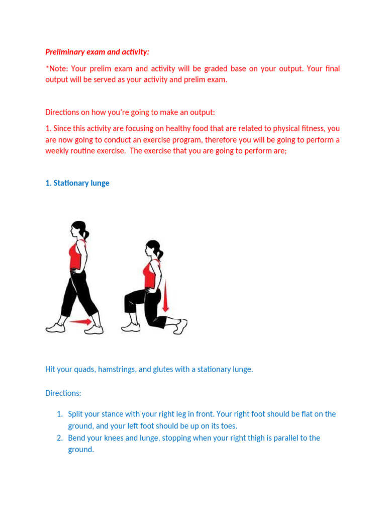 Weekly Exercise Program Guidelines | PDF | Foot | Physical Exercise