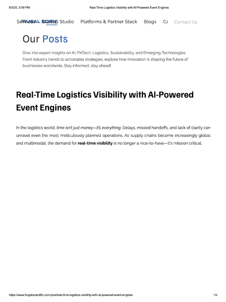 Real-Time Logistics: How AI Event Engines Boost Visibility | PDF