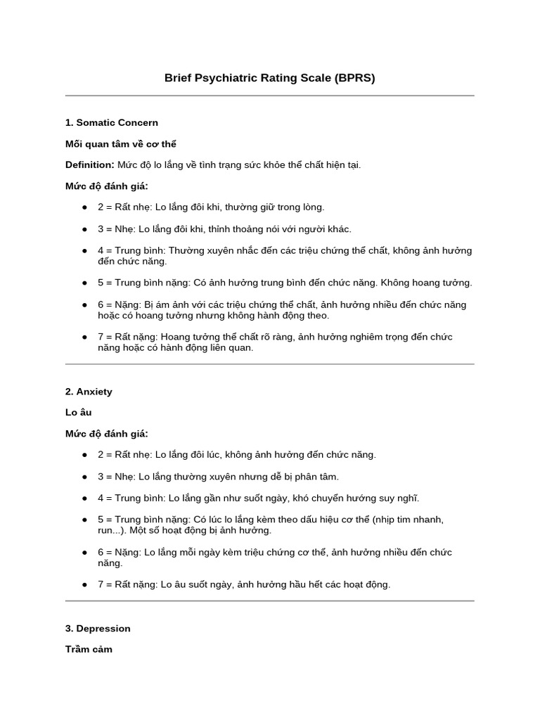 BPRS (Scale) | PDF