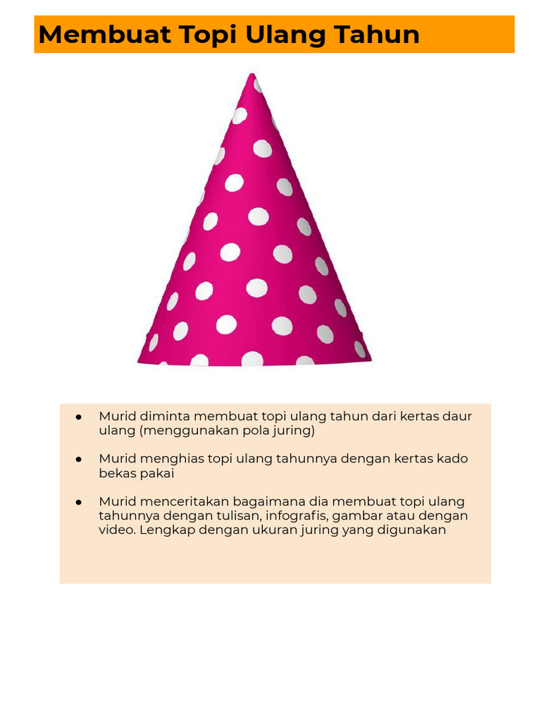 Cara Membuat Topi Ulang Tahun Kreatif | PDF