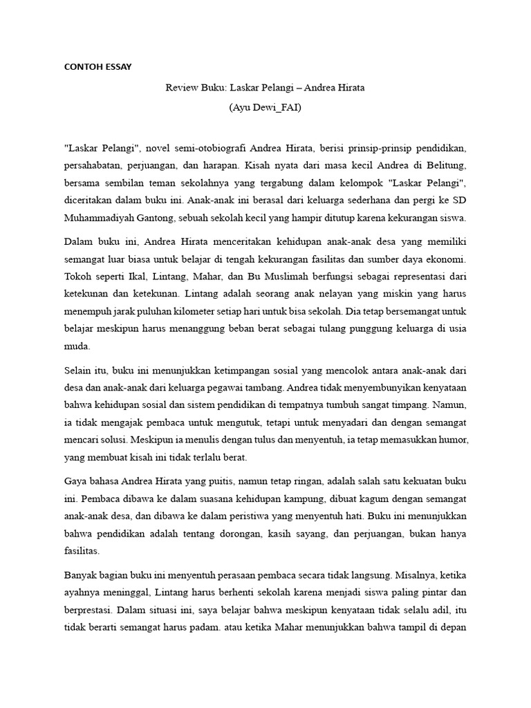 Contoh Penugasan Essay | PDF