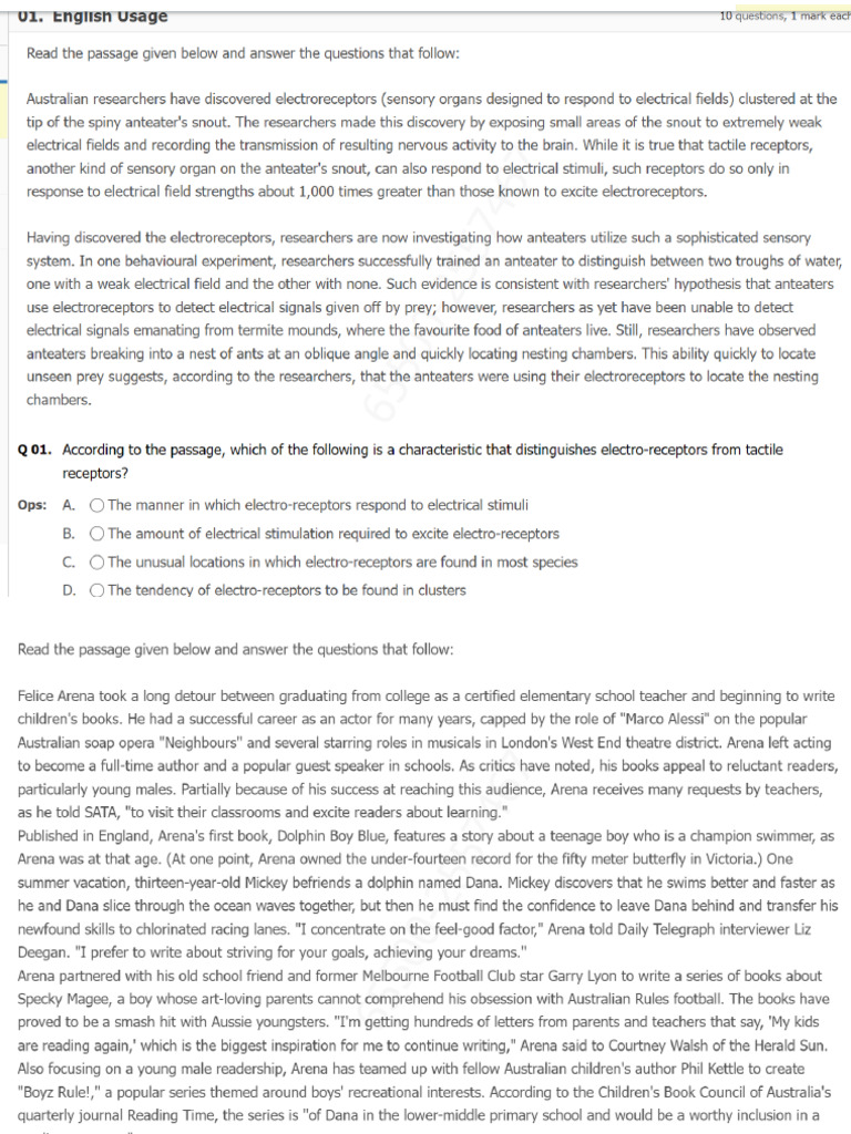Sample Questions and Answers | PDF