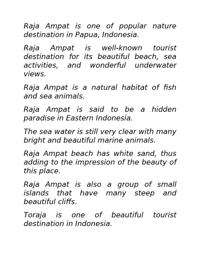 Explore Raja Ampat and Toraja, Indonesia | PDF