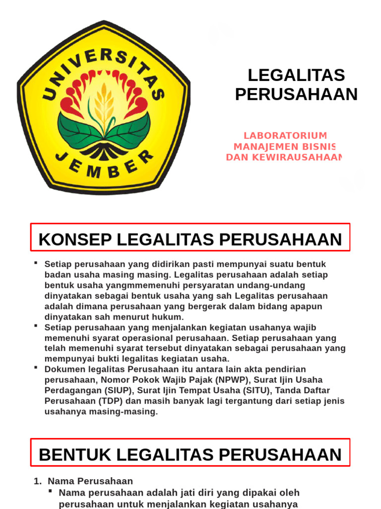 Legalitas Perusahaan dan Dokumennya | PDF