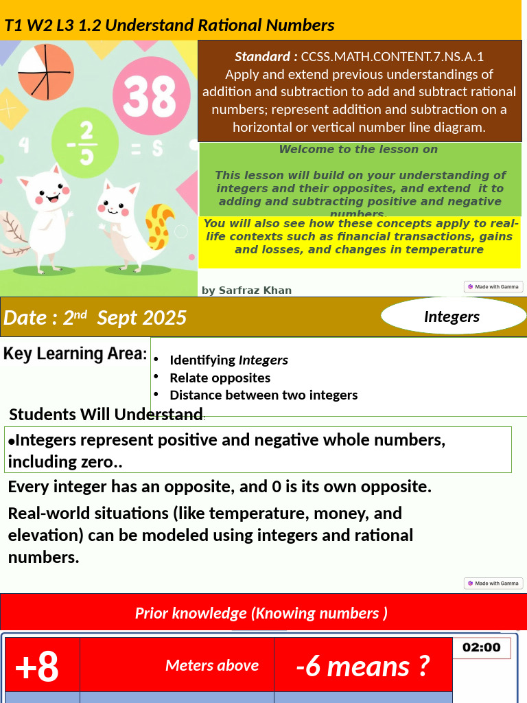 Understanding Rational Numbers in Grade 7 | PDF | Integer | Arithmetic