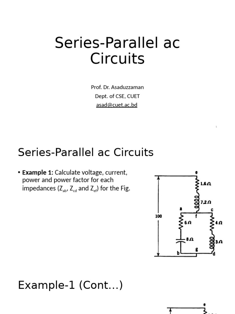 Series Parallel Ac Circuit | PDF