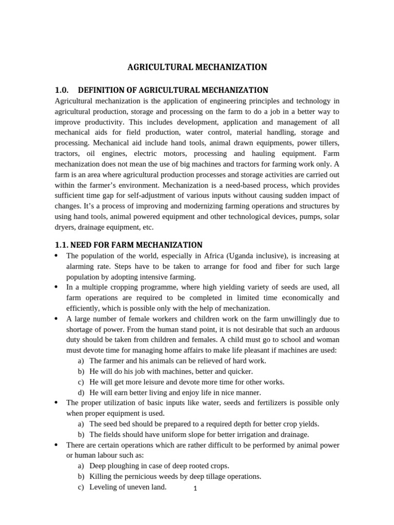 Understanding Agricultural Mechanization | PDF | Plough | Tillage