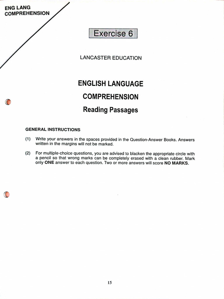 Better Reading Comprehension 2A 6 | PDF
