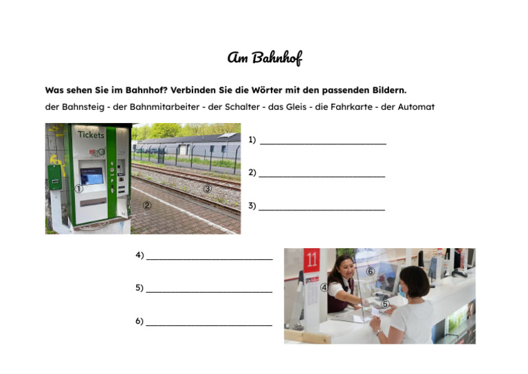 Wortschatz Am Bahnhof | PDF