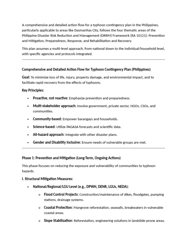 A Comprehensive and Detailed Action Flow For A Typhoon Contingency Plan ...