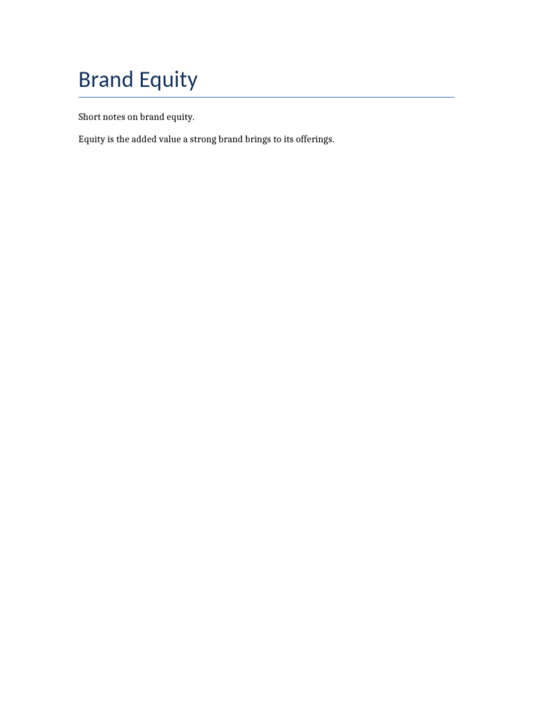 Brand Equity Small | PDF