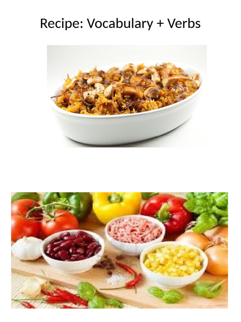 Recipevocab Verbs TBL Task Based Learning Activities 62378 | PDF