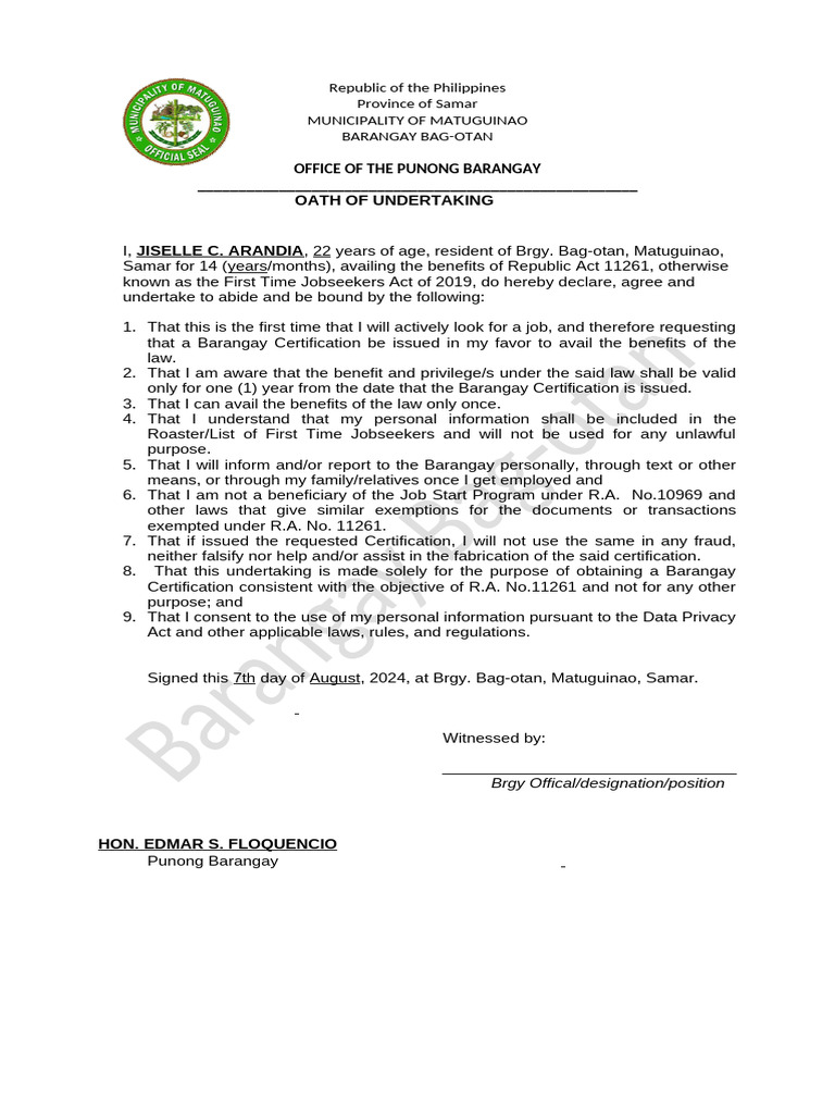 First Time Job Seeker | PDF