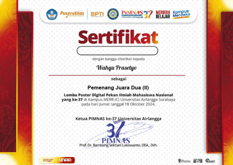 Sertifikat Juara Poster Digital Non PIMNAS | PDF