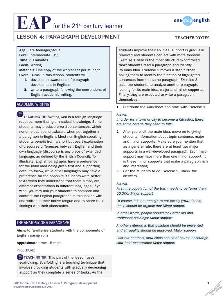 Eap21c Lesson4 TN 394920 | PDF | English Language | Cognition