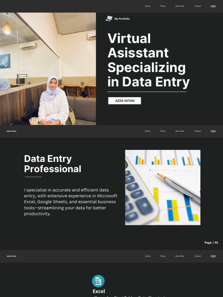 AZZA INTAN Portfolio Presentation | PDF | Microsoft Excel | Data
