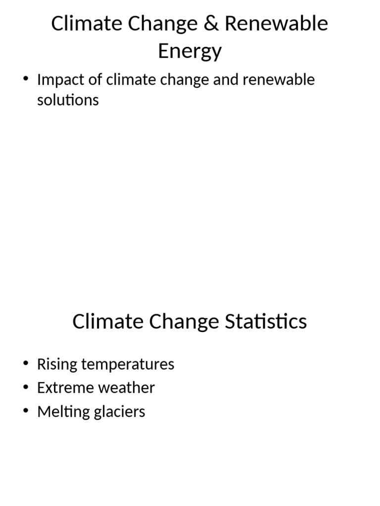 Climate Change and Renewable Energy Insights | PDF