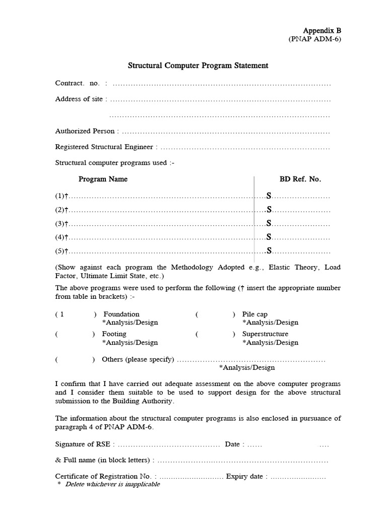 Appendix H - PNAP-ADM 006 Structural Computer Programme | PDF | Computing