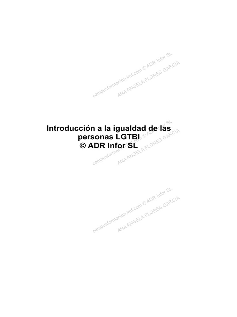 Igualdad LGTBI: Historia y Derechos | PDF | Transgénero | Estudios LGBTQIA+