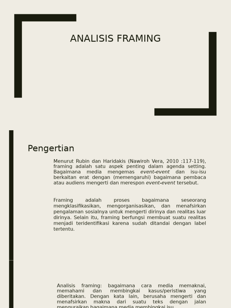 Analisis Framing dalam Media Komunikasi | PDF