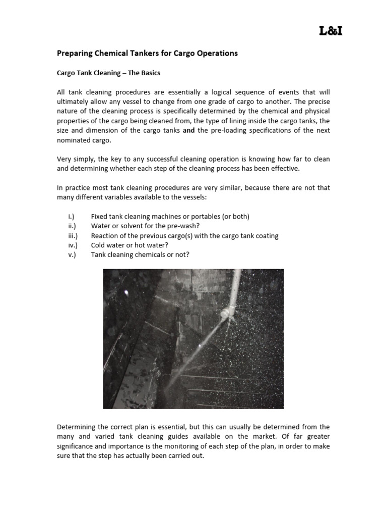 Preparing Chemical Tankers For Cargo Operations | PDF | Oil Tanker ...