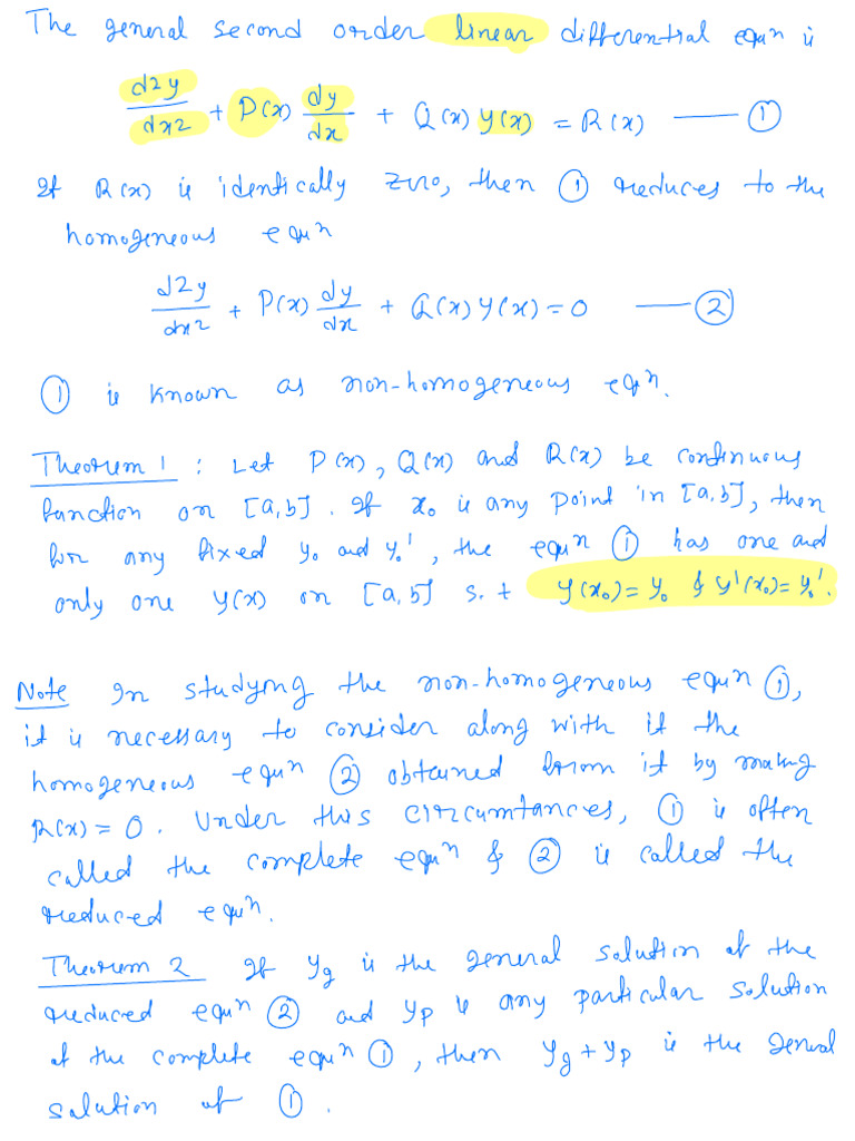 Second Order Differential Equation | PDF | Mathematical Concepts ...