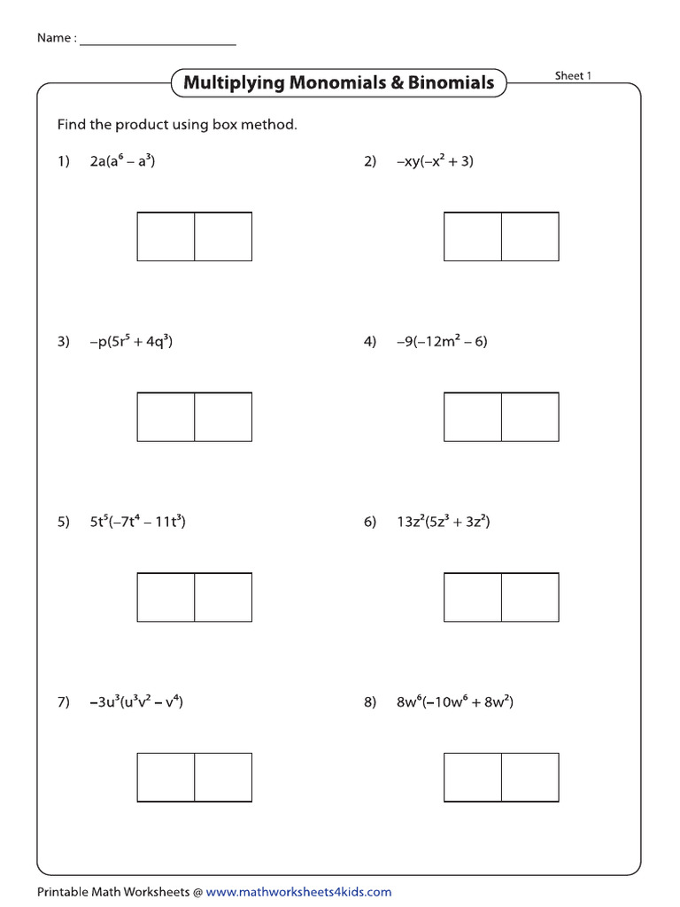 Monomial Binomial 1 | PDF