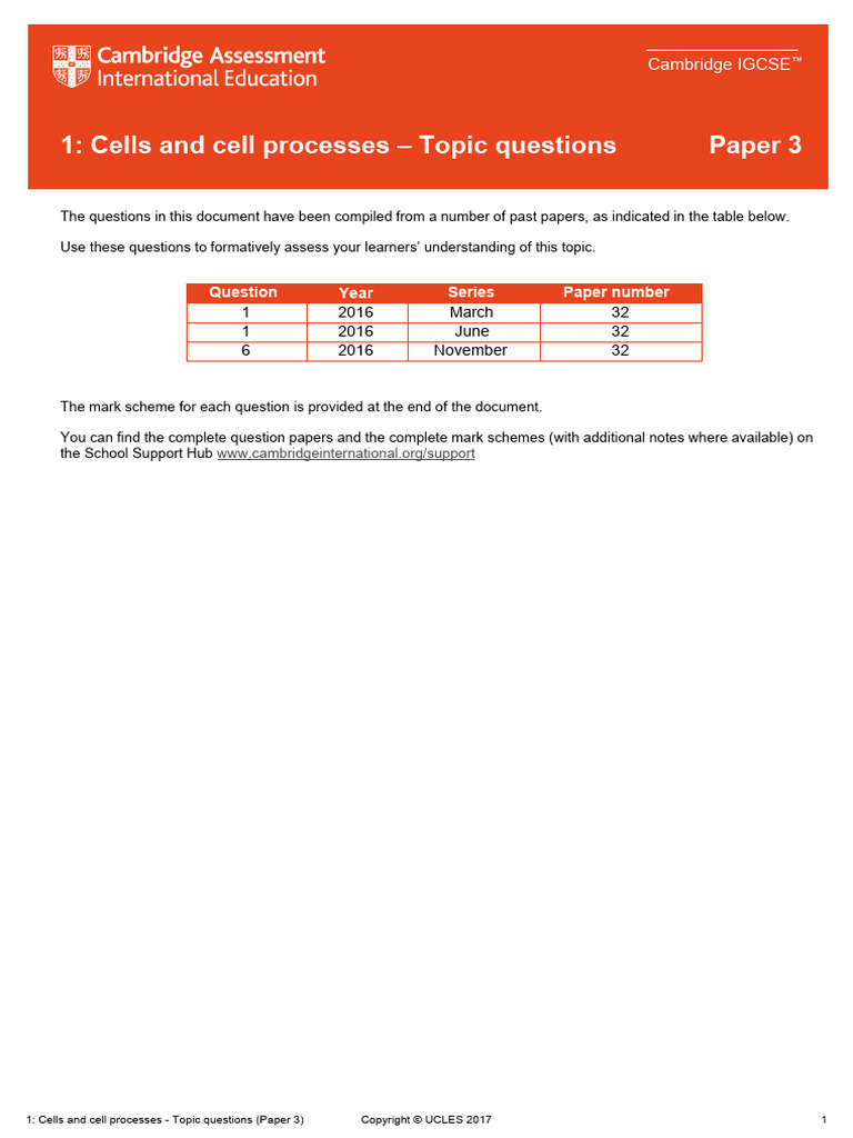 Chapter 1 Cells Worksheet - Abdurrahman | PDF | Biology | Zoology