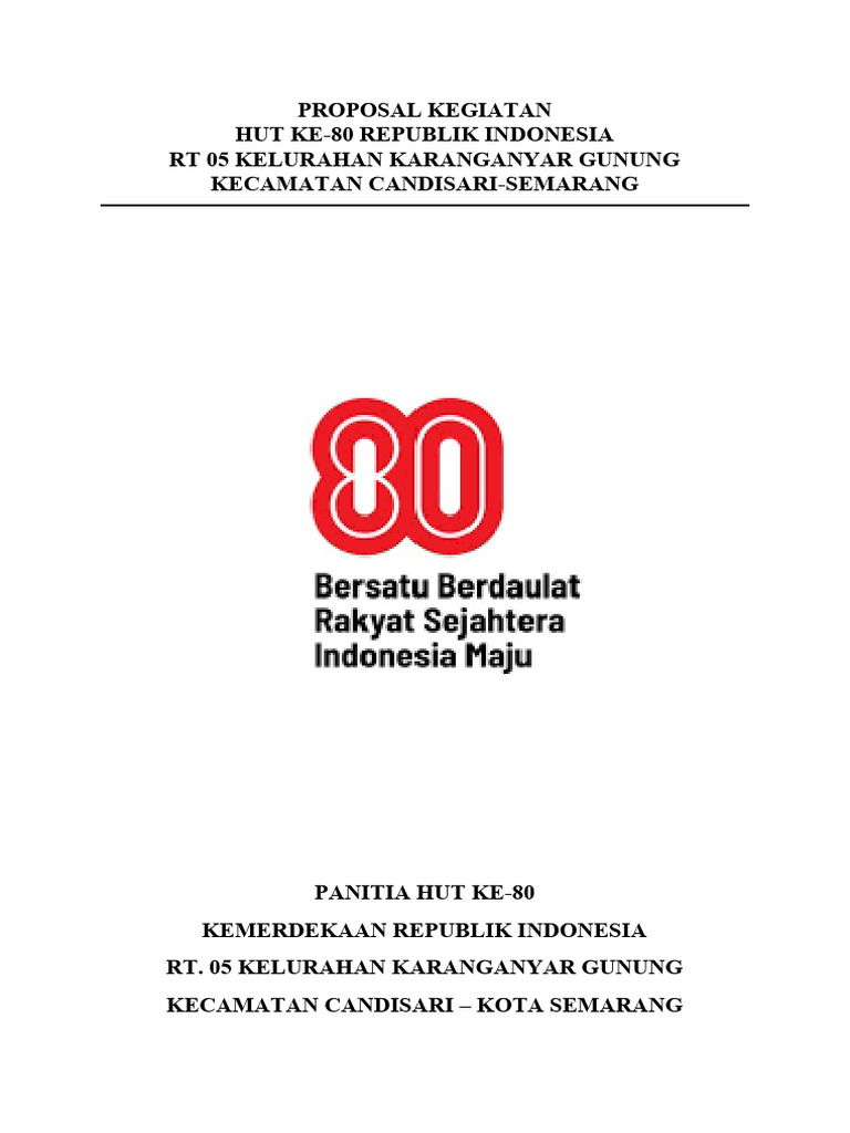 Proposal Hut Ri Ke-80 | PDF